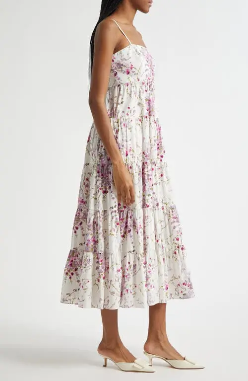 Cinq  Sept Gavin Midsummer Bloom Tiered Dress In Ivory Multi - 30% Off |  Editorialist