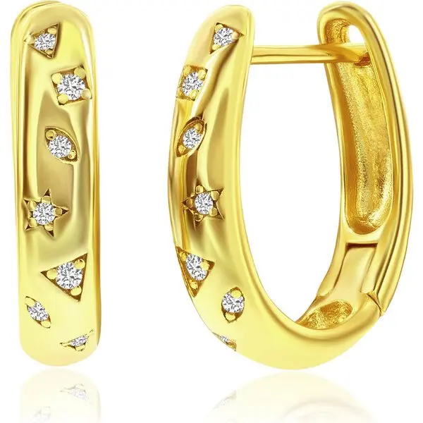 DONATELLO GIAN Crystal Huggie Earrings - Gold