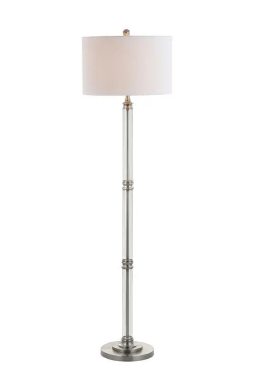 JONATHAN Y Ralph 60" Metal/glass Floor Lamp - Polished Nickel/ Clear