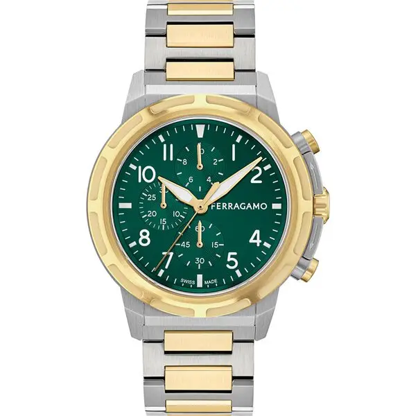 FERRAGAMO Sport Chronograph Bracelet Watch - Two Tone
