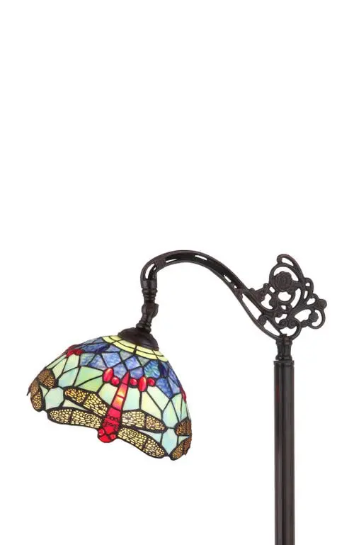 JONATHAN Y Dragonfly Tiffany-style 60" Arched Led Floor Lamp - Bronze