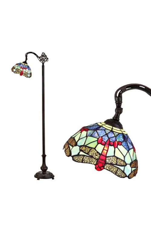 JONATHAN Y Dragonfly Tiffany-style 60" Arched Led Floor Lamp
