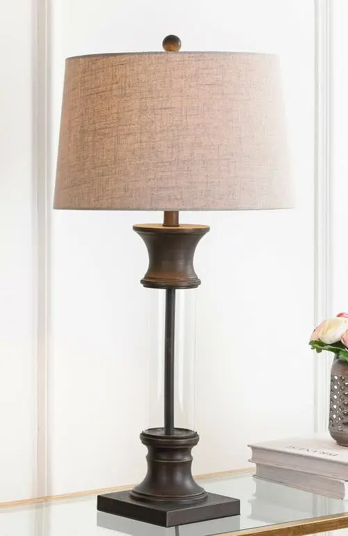 JONATHAN Y Hunter 32" Metal/glass Led Table Lamp - Bronze/clear