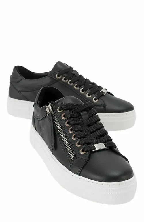 FOREVER & ALWAYS SHOES Beryl Leather Sneakers - Black Leather
