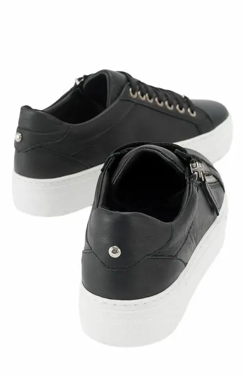 FOREVER & ALWAYS SHOES Beryl Leather Sneakers - Black Leather