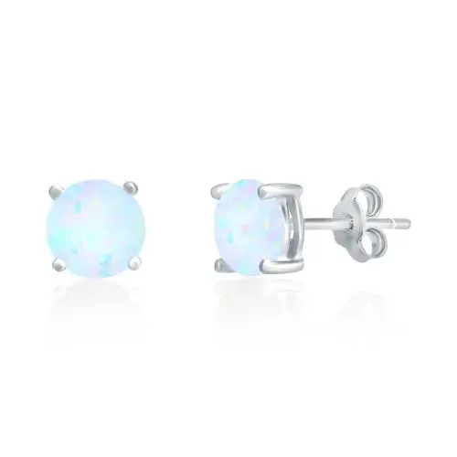 DONATELLO GIAN Name' Sterling Silver Opal Stud Earrings - White