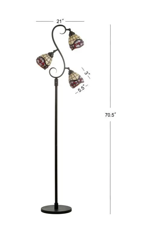 JONATHAN Y Walker Tiffany-style 70.5" Multi-light Led Floor Lamp