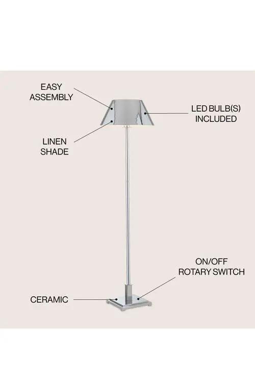JONATHAN Y Roxy 60" Metal Led Floor Lamp - Chrome