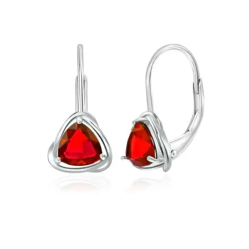DONATELLO GIAN Name Sterling Silver Created Ruby Lever-back Earrings - Red