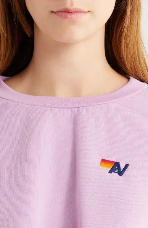 Aviator Nation Rugby Stitch Crop Sweatshirt - Mauve