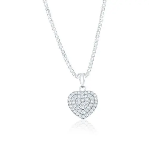 DONATELLO GIAN Name' Layered Heart Pendant Necklace - Silver