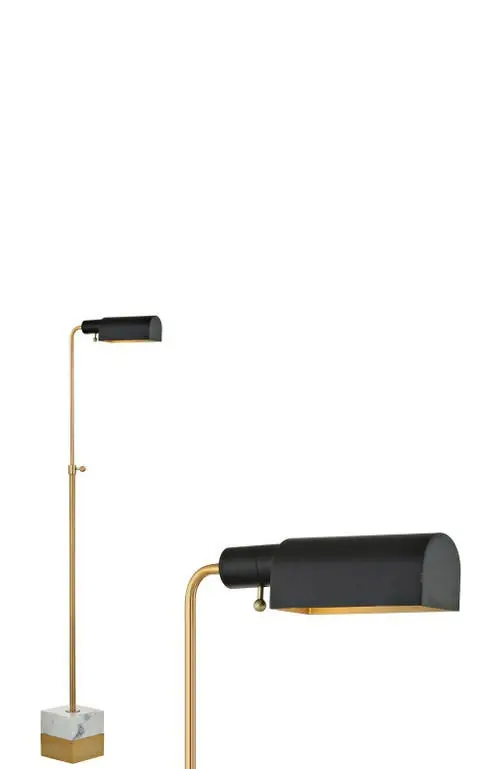 JONATHAN Y Iva 56.5" Adjustable Brass Library Led Floor Lamp