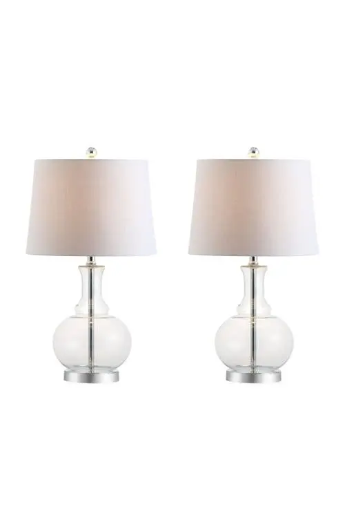 JONATHAN Y Lavelle 25" Glass Led Table Lamp - Clear