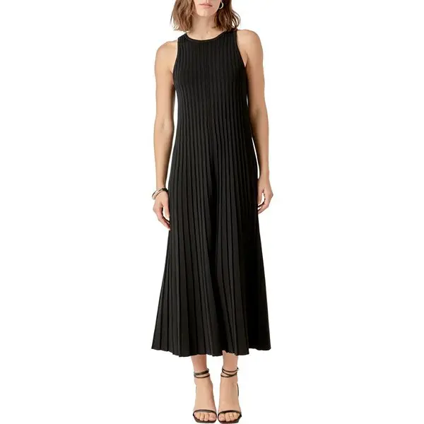English Factory Pleated Knit Maxi Dress - Black