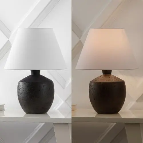 JONATHAN Y Myron 18" Minimalist Scandinavian Concrete Effect Resin/iron Led Table Lamp - Black