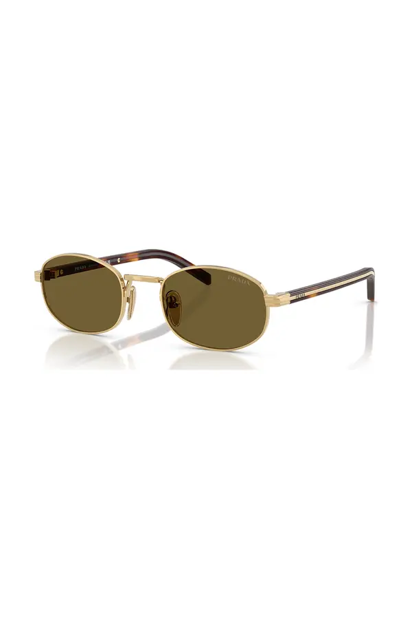 Prada Sunglasses With Oval Frame - Gold