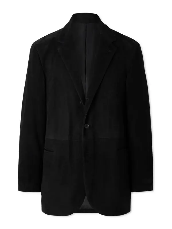 A.PRESSE Suede Blazer - Black