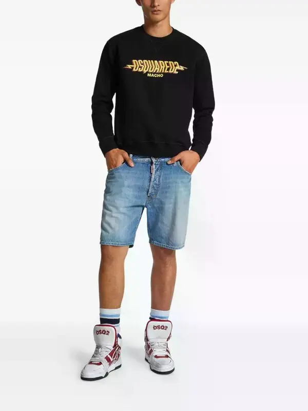 Dsquared2 Cotton Denim Shorts - Black