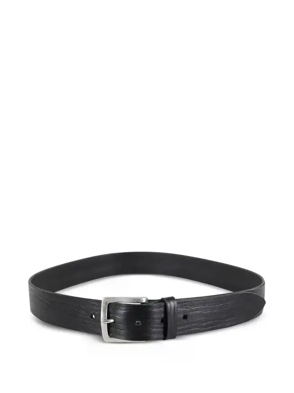 ORTIGNI Leather Wave Belt - Black