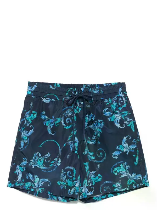 Versace Barocco-print Swim Short - Blue