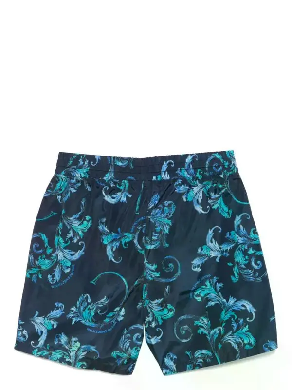 Versace Barocco-print Swim Short - Blue