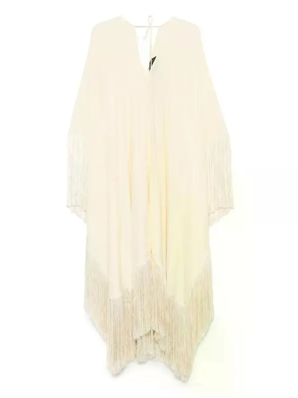 TALLER MARMO Fringed Midi Dress - Yellow