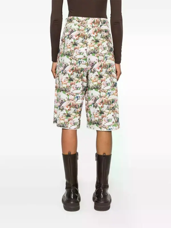 BLESS Pigs-print Pleated Shorts