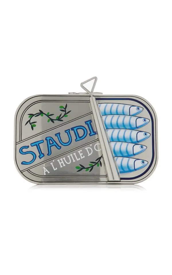 Staud Ines Tin Clutch - Blue