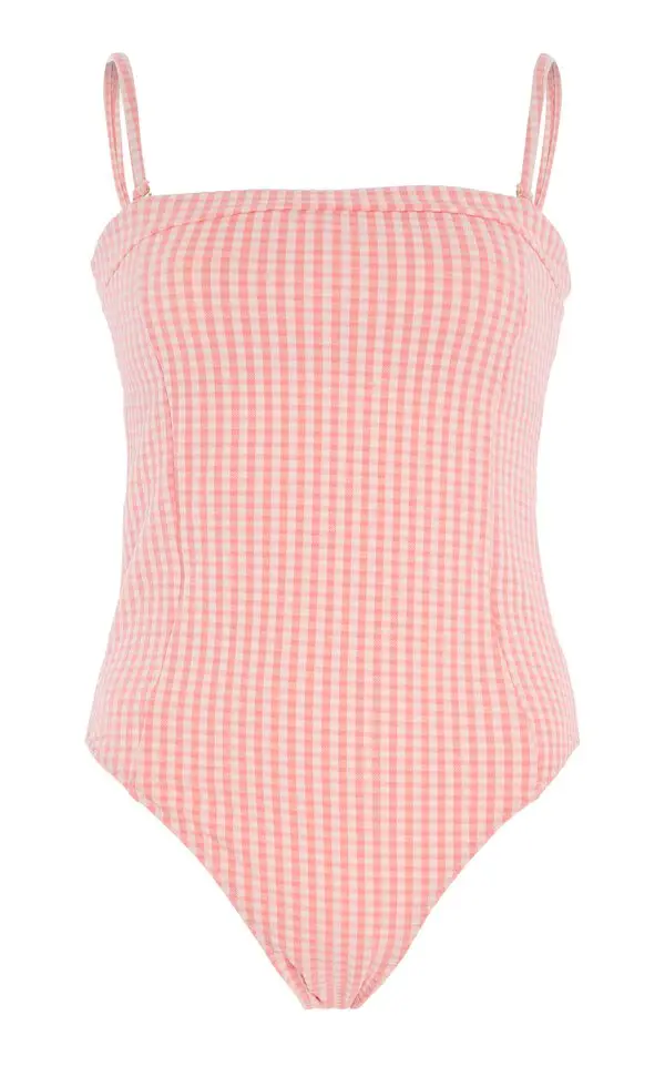 JUILLET Gingham One-piece Swimsuit - Pink