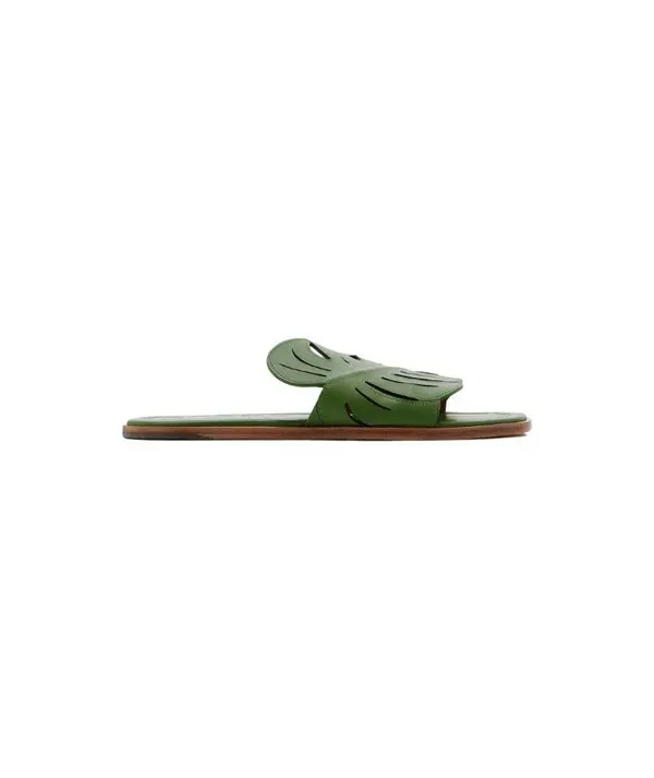 Staud Palm Leather Sandals - Green