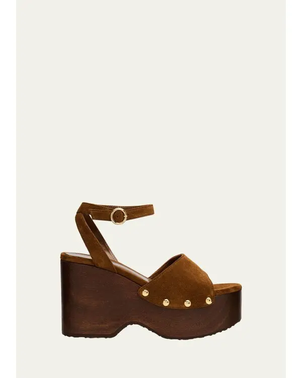 GIANVITO ROSSI Suede Ankle-strap Platform Sandals