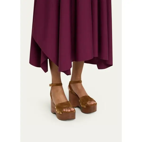 GIANVITO ROSSI Suede Ankle-strap Platform Sandals