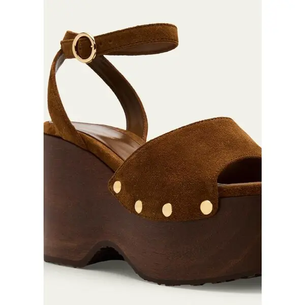 GIANVITO ROSSI Suede Ankle-strap Platform Sandals