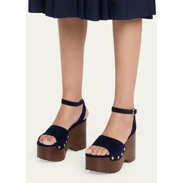 GIANVITO ROSSI Suede Ankle-strap Platform Sandals