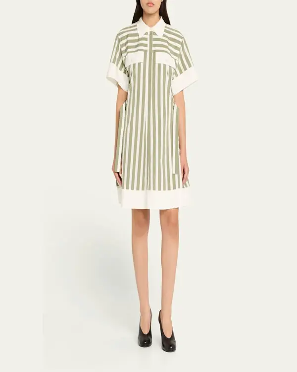 3.1 Phillip Lim Stripe Short-sleeve Shirt Dress - Thyme Multi