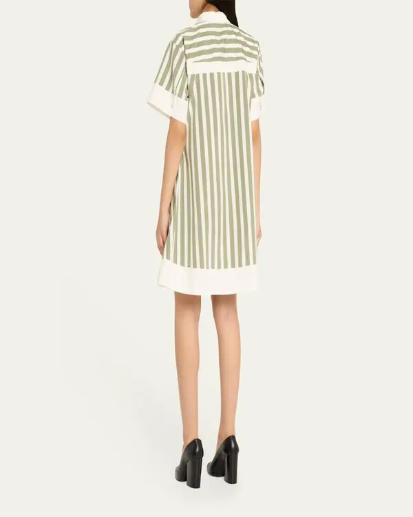 3.1 Phillip Lim Stripe Short-sleeve Shirt Dress - Thyme Multi