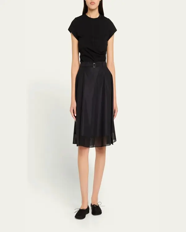 3.1 Phillip Lim Flounce Chiffon-hem Midi Skirt