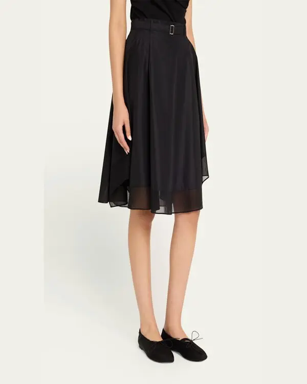 3.1 Phillip Lim Flounce Chiffon-hem Midi Skirt