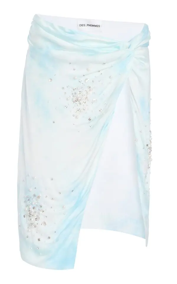 DES_PHEMMES Riviera Embellished Midi Wrap Skirt