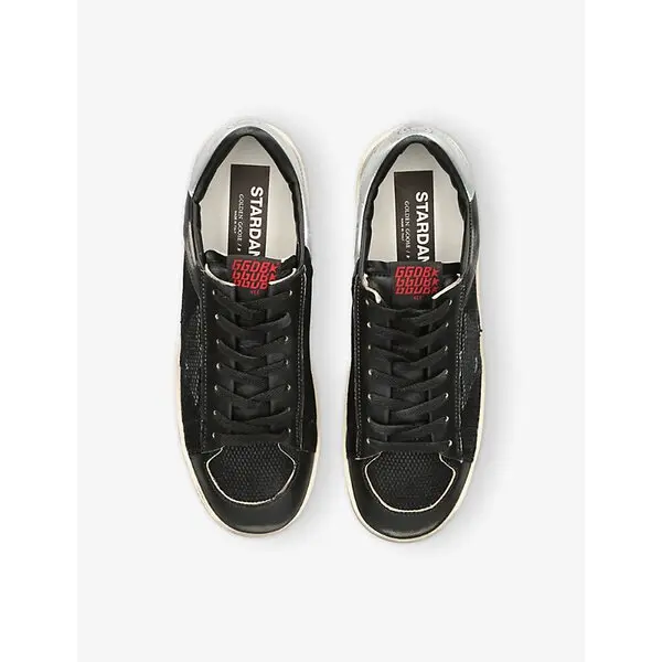 GOLDEN GOOSE Stardan Mesh And Leather Low-top Trainers - Silver Com