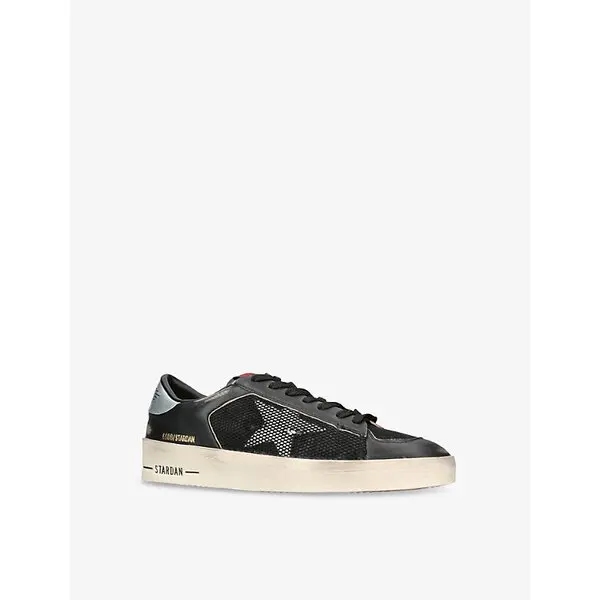 GOLDEN GOOSE Stardan Mesh And Leather Low-top Trainers - Silver Com