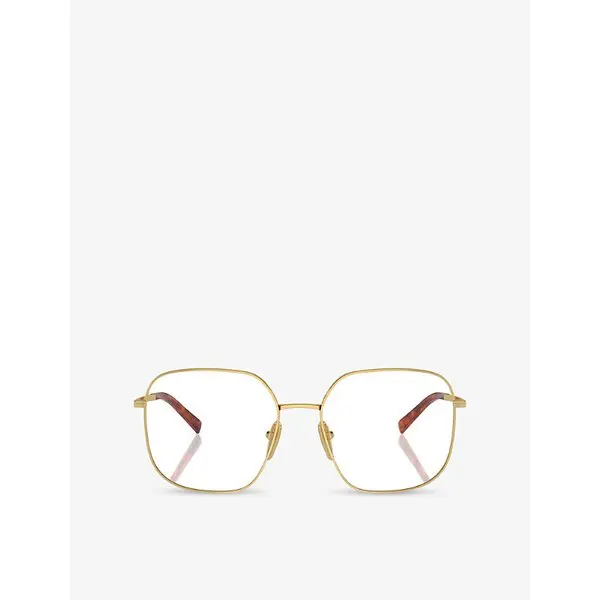 Prada Pr A59v Square-frame Optical Glasses - Gold