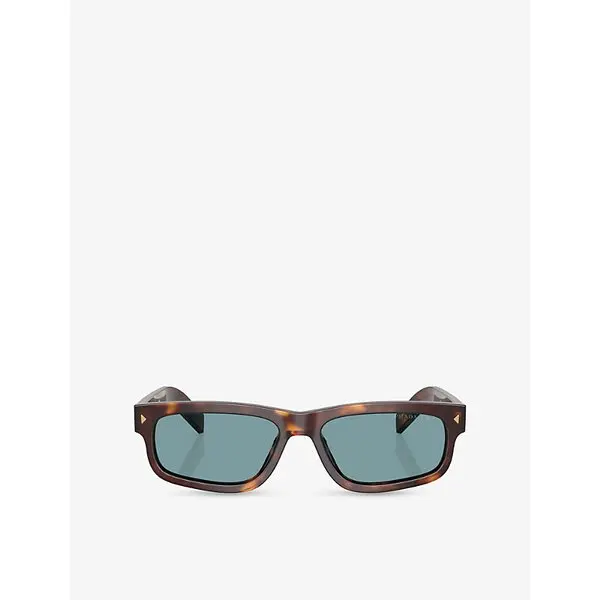 Prada Pr B11s Rectangle-frame Sunglasses - Brown