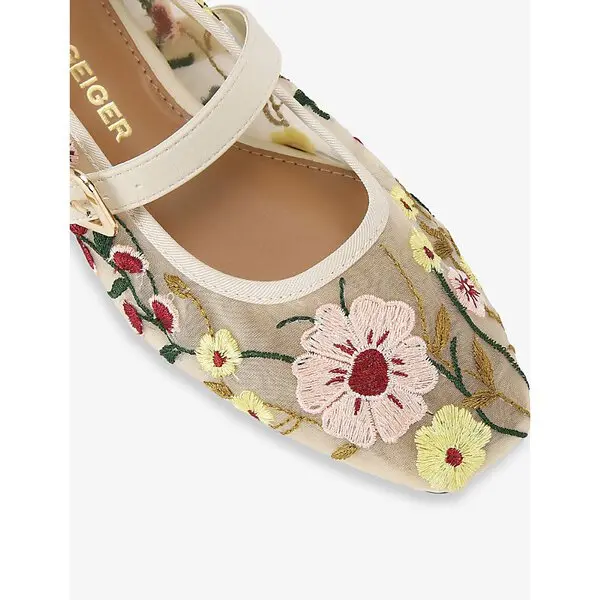 Kurt Geiger Nina Embroidered Mesh Pumps
