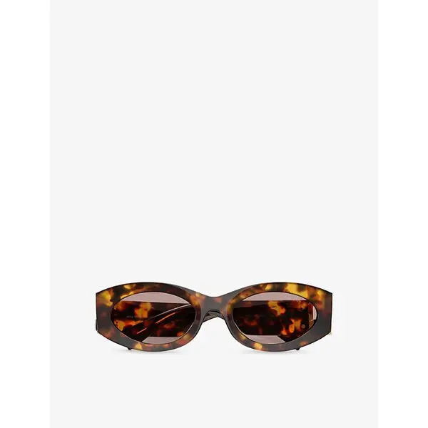 Miu Miu 11ws Oval-shape Sunglasses - Brown