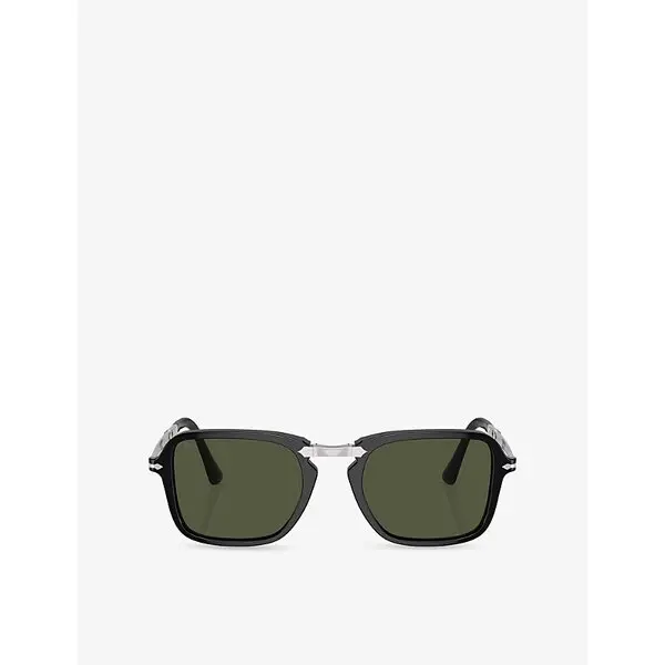 Persol Po3330s Rectangle-frame Sunglasses - Black