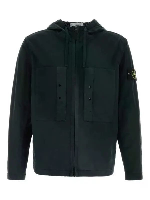 Stone Island Jersey Hooded Jacket - Black