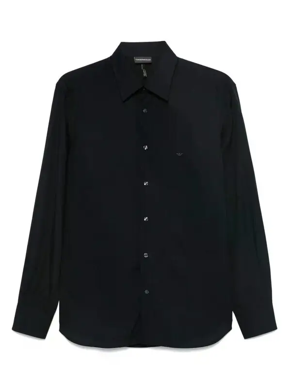 Emporio Armani Logo-patch Shirt - Blue
