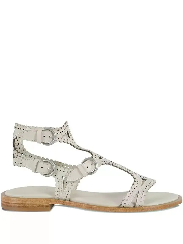Ash Leather Flat Sandals - Neutrals