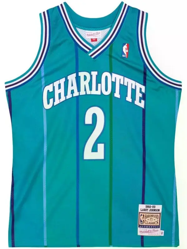 Mitchell & Ness Nba Charlotte Hornets 92 Larry Johnson Authentic Road Jersey - Blue